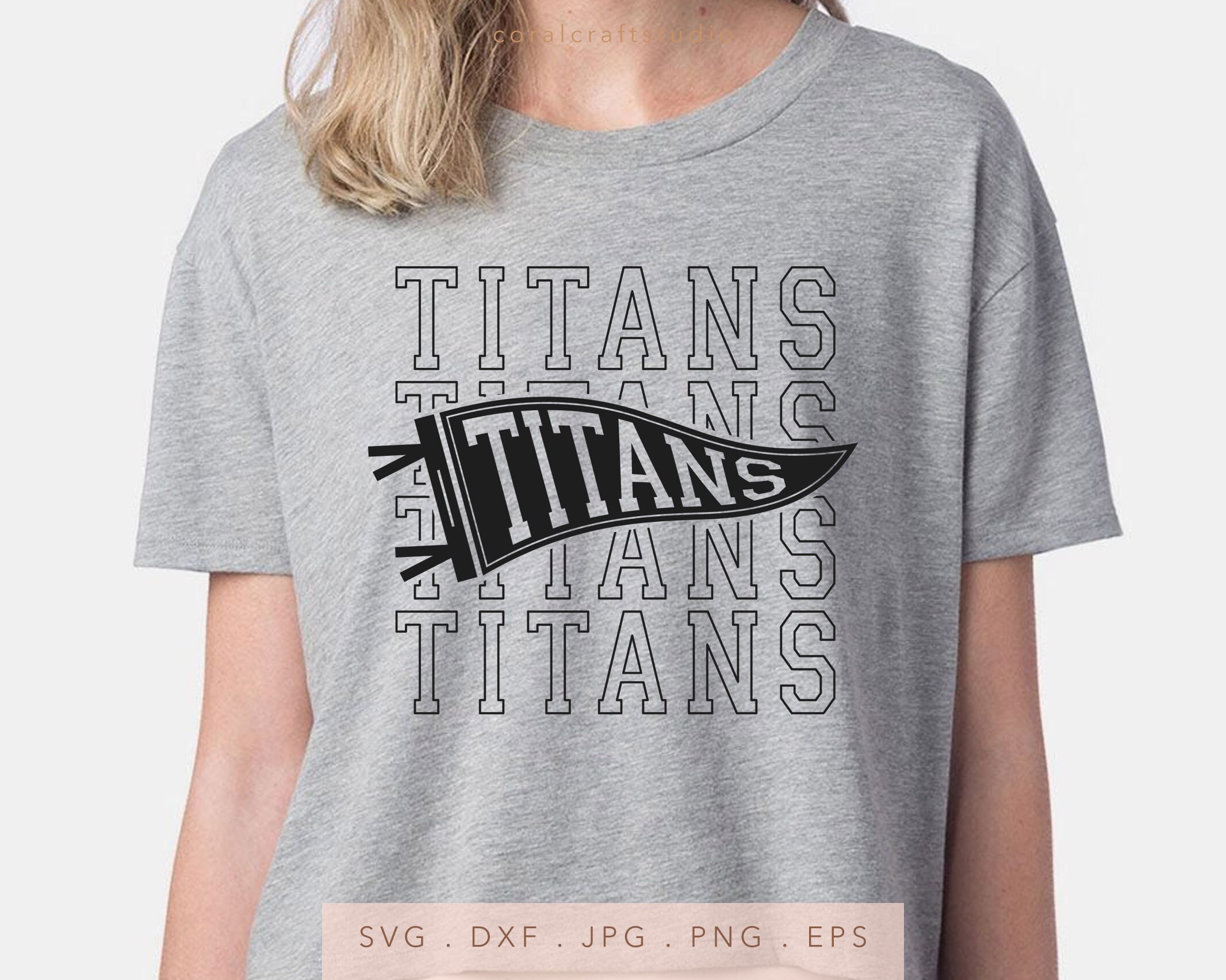 Titans Stacked Varsity Letters SVG PNG DXF Jpg Eps Titans - Etsy