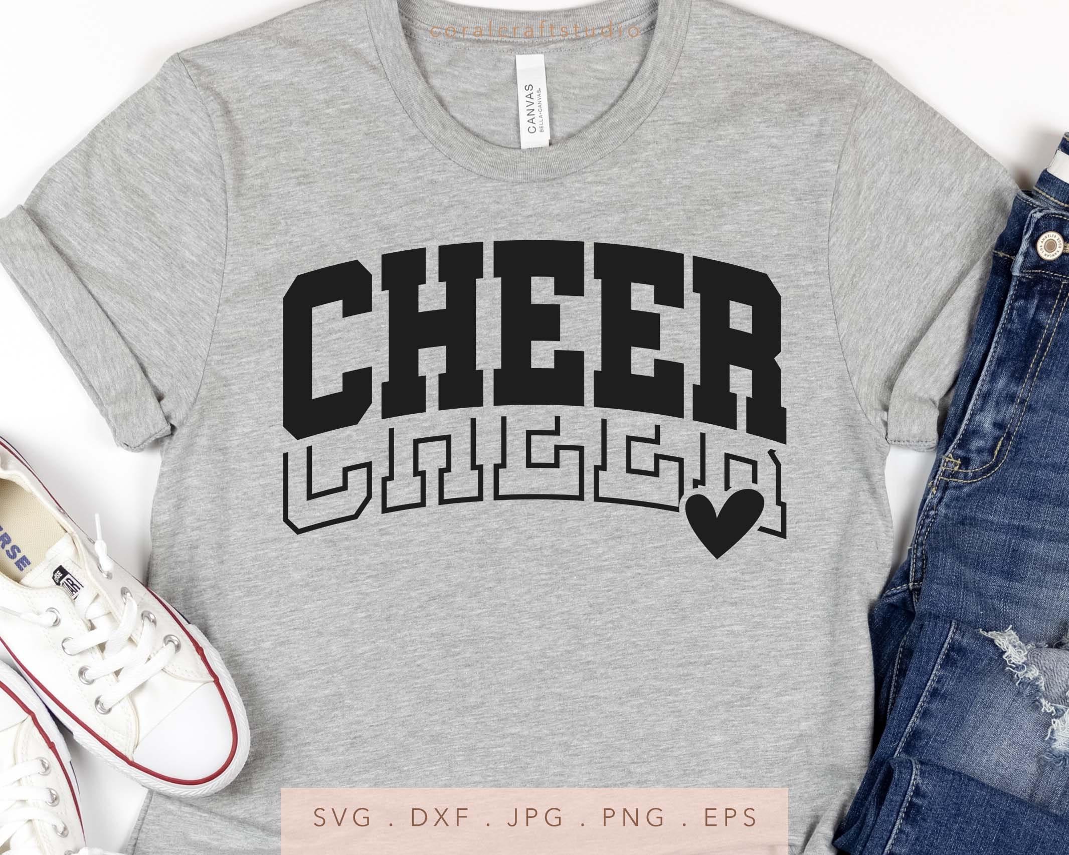 Varsity Cheer Heart SVG DXF JPG Png Eps Cheer Vibes Svg - Etsy