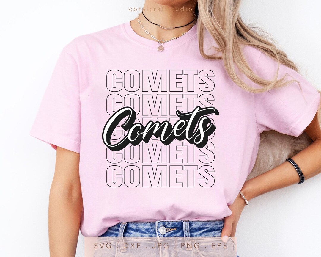 Comets SVG PNG DXF Jpg Eps, Comets Mascot School Cricut, Comets Team Spirit Cut File, Comets ...