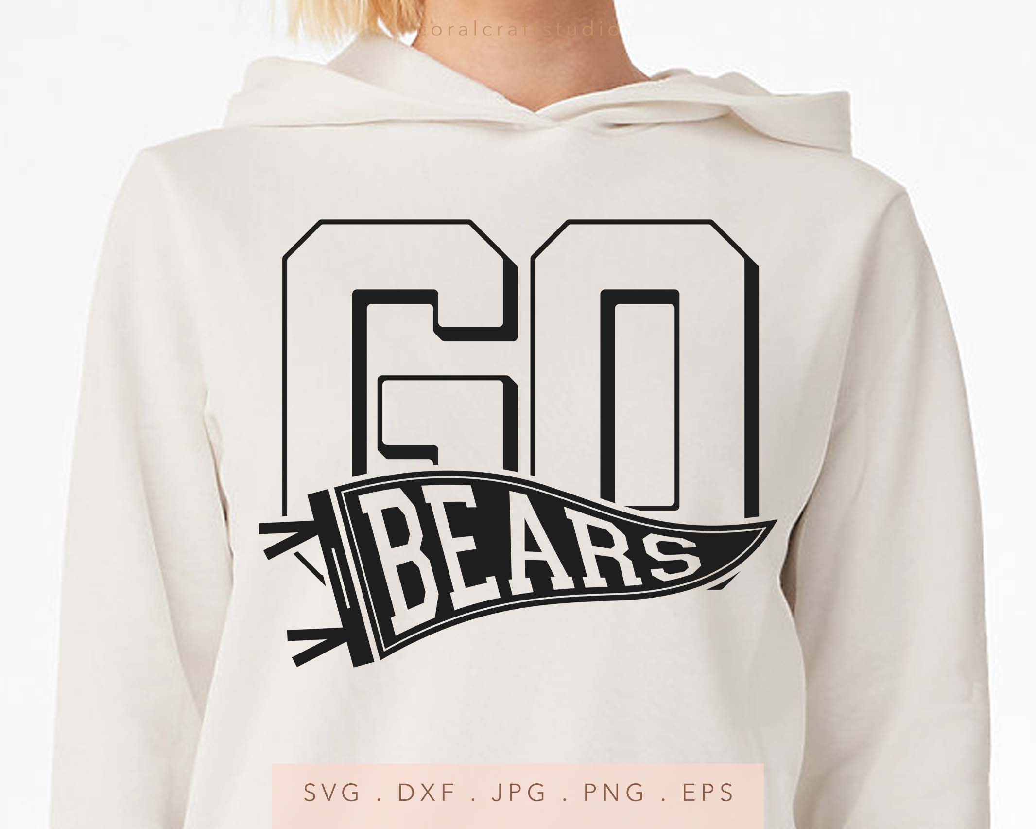 GO Bears Pennant SVG DXF Jpg Png Eps, Bears Mascot School Sport Svg ...