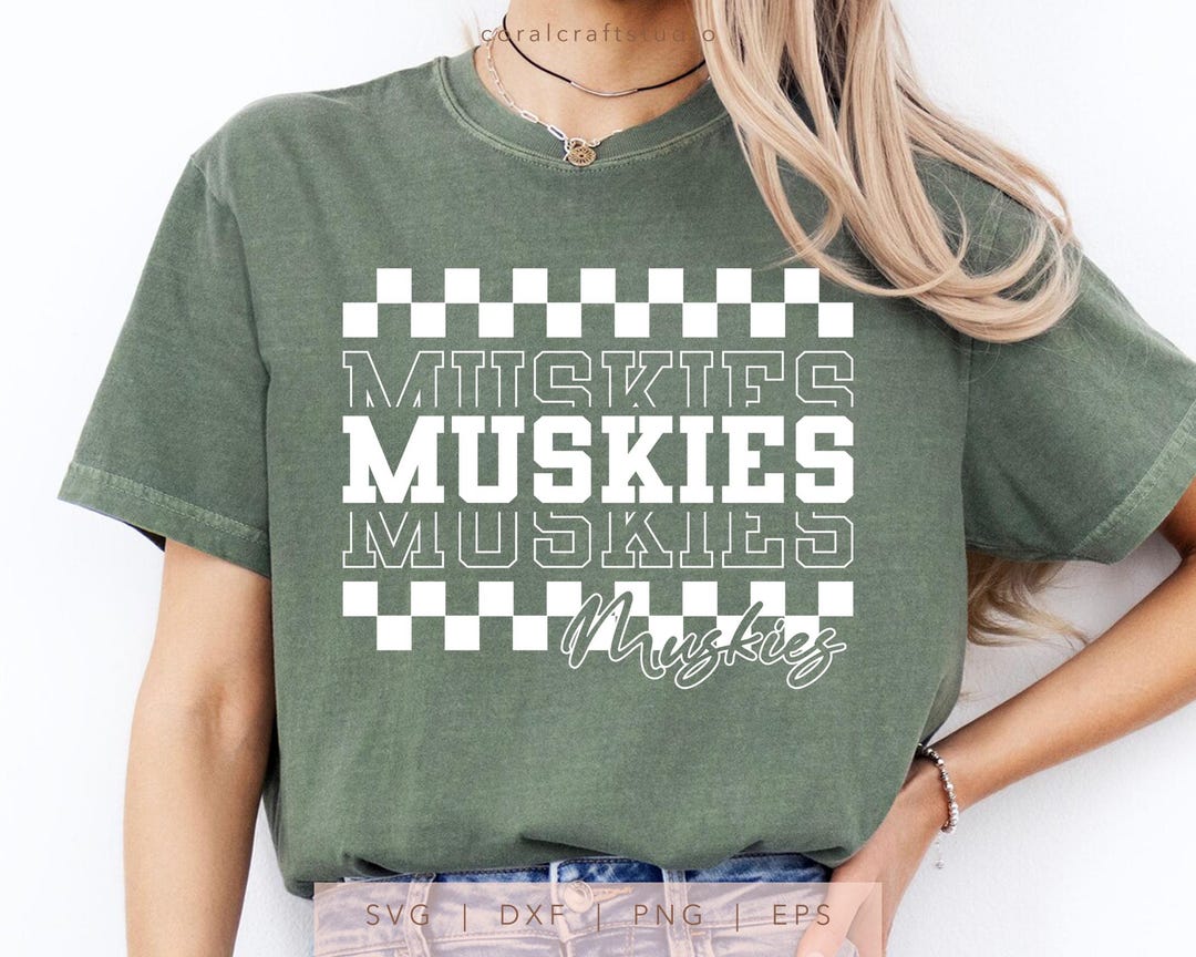 Checkered Muskies SVG PNG, Retro Mascot Cut File, School Spirit Game ...