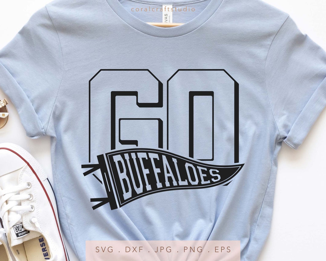 GO Buffaloes Pennant SVG DXF Jpg Png Eps, Buffaloes Mascot School Sport ...
