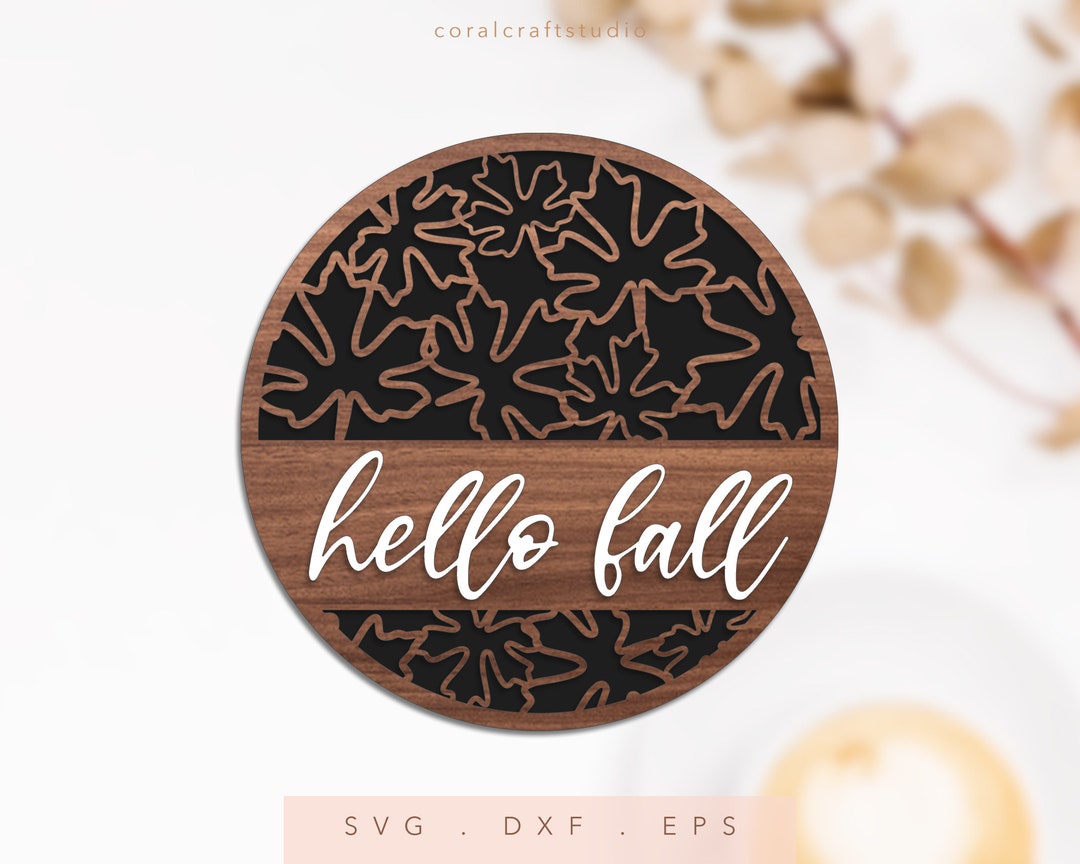 Door Hanger SVG, Hello Sign Svg, Hello Fall Sign Svg, Autumn Fall ...