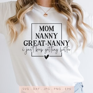 Mom Nanny Great Nanny SVG DTF PNG Jpg Eps, Sweatshirt Gift for Nanny ...
