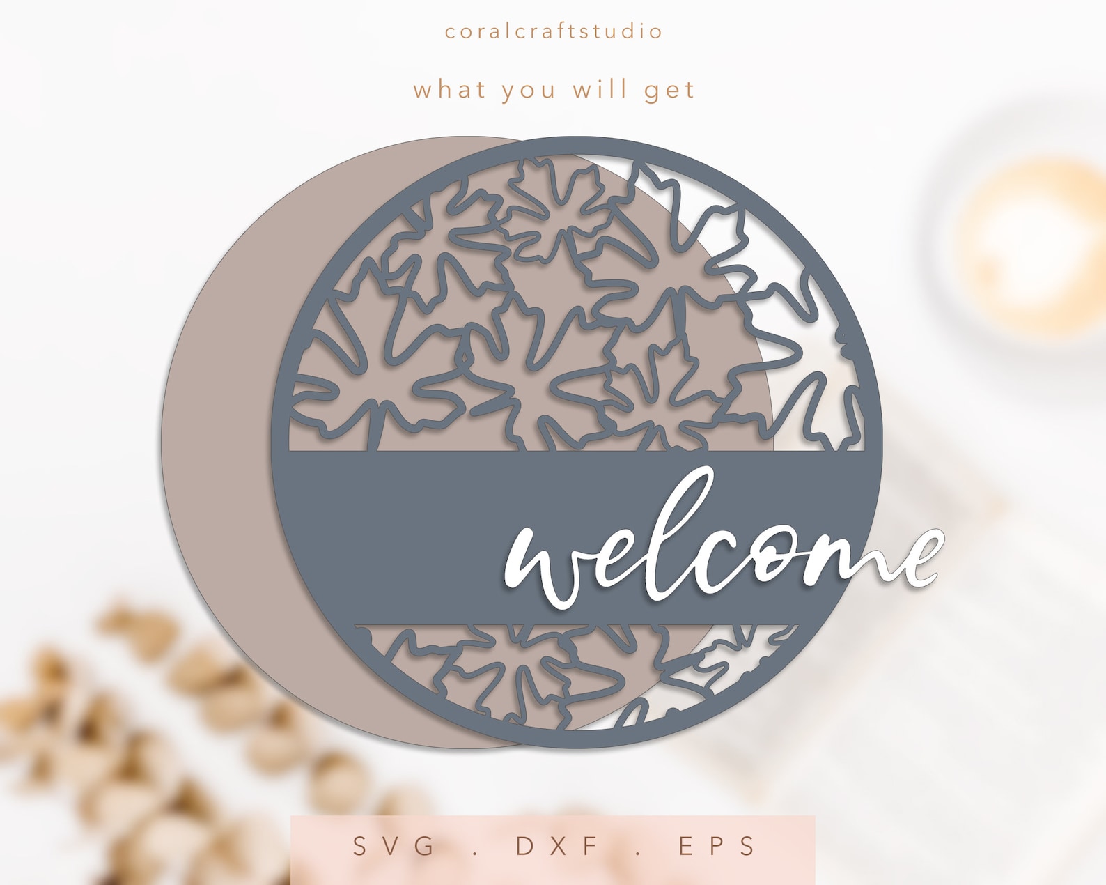 Door Hanger SVG Front Door Sign Svg Welcome Sign Svg Leaves - Etsy