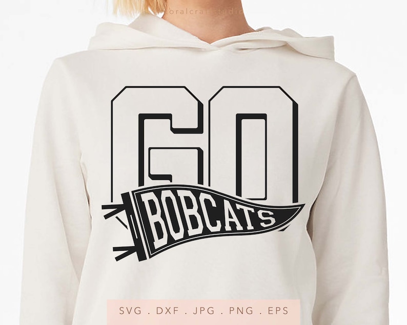 GO Bobcats Pennant SVG DXF Jpg Png Eps Bobcats Mascot School - Etsy