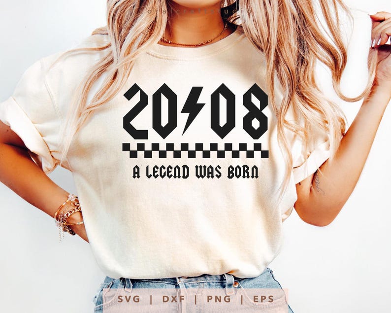 2008 A Legend Was Born SVG Png Dxf Eps, Vintage 2008 Birthday Year ...