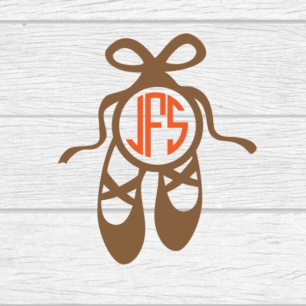 Ballet Monogram Shoes Vinyl Decal Ballet Slipper Dance Monogram Tumbler ...
