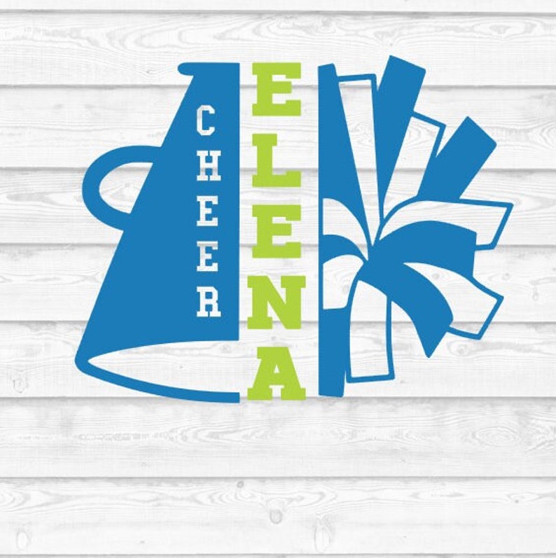 Cheerleader Vinyl Decal Pom Pom. Personalized Name Cheer Bumper Sticker ...