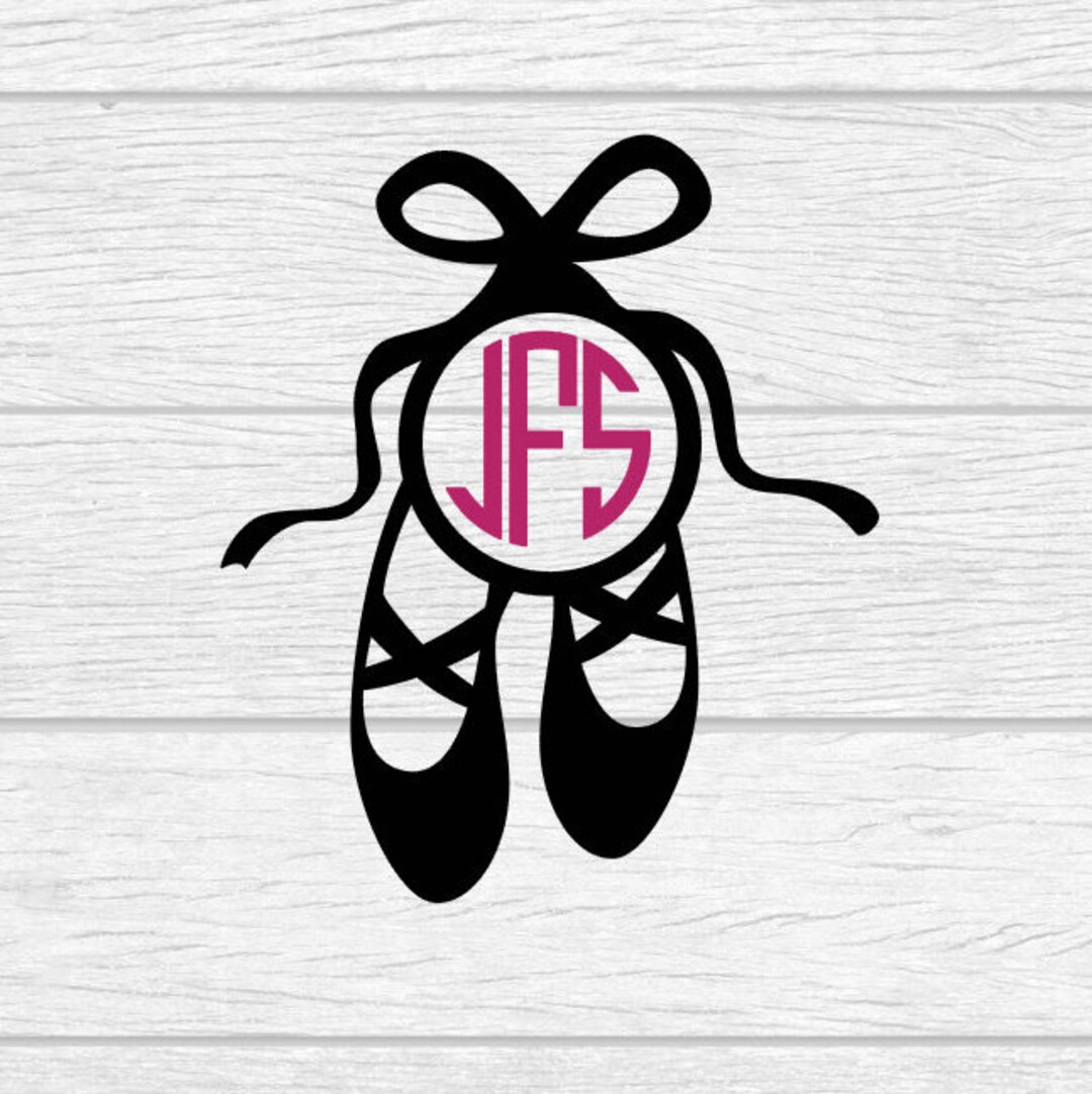Ballet Monogram Shoes Vinyl Decal Ballet Slipper Dance Monogram Tumbler ...