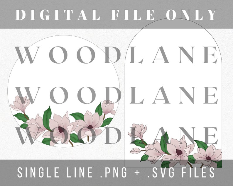 Magnolia Template Bundle Single Line Floral Round Magnolia - Etsy