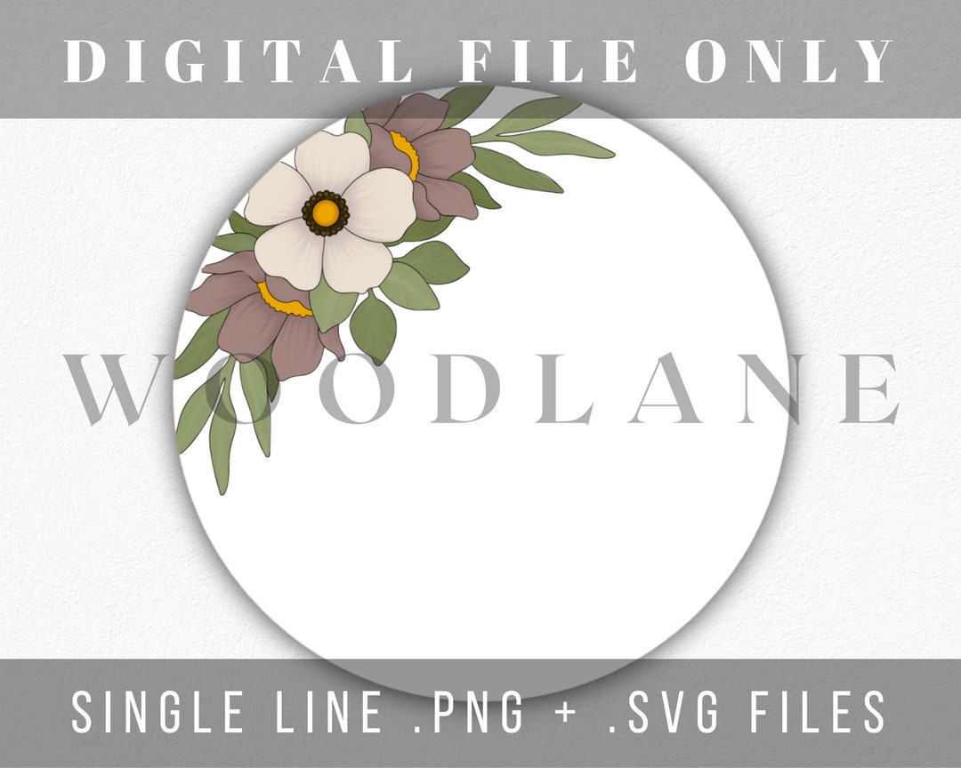 Emma Template Single Line Round Floral Scroll Saw Template Laser File ...