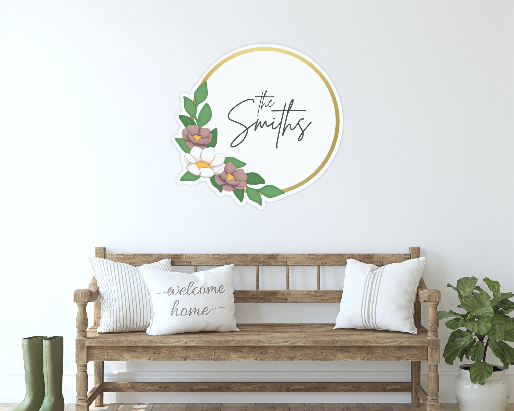 Round Single Line Floral Frame SVG PNG Laser Cut File - Etsy Canada