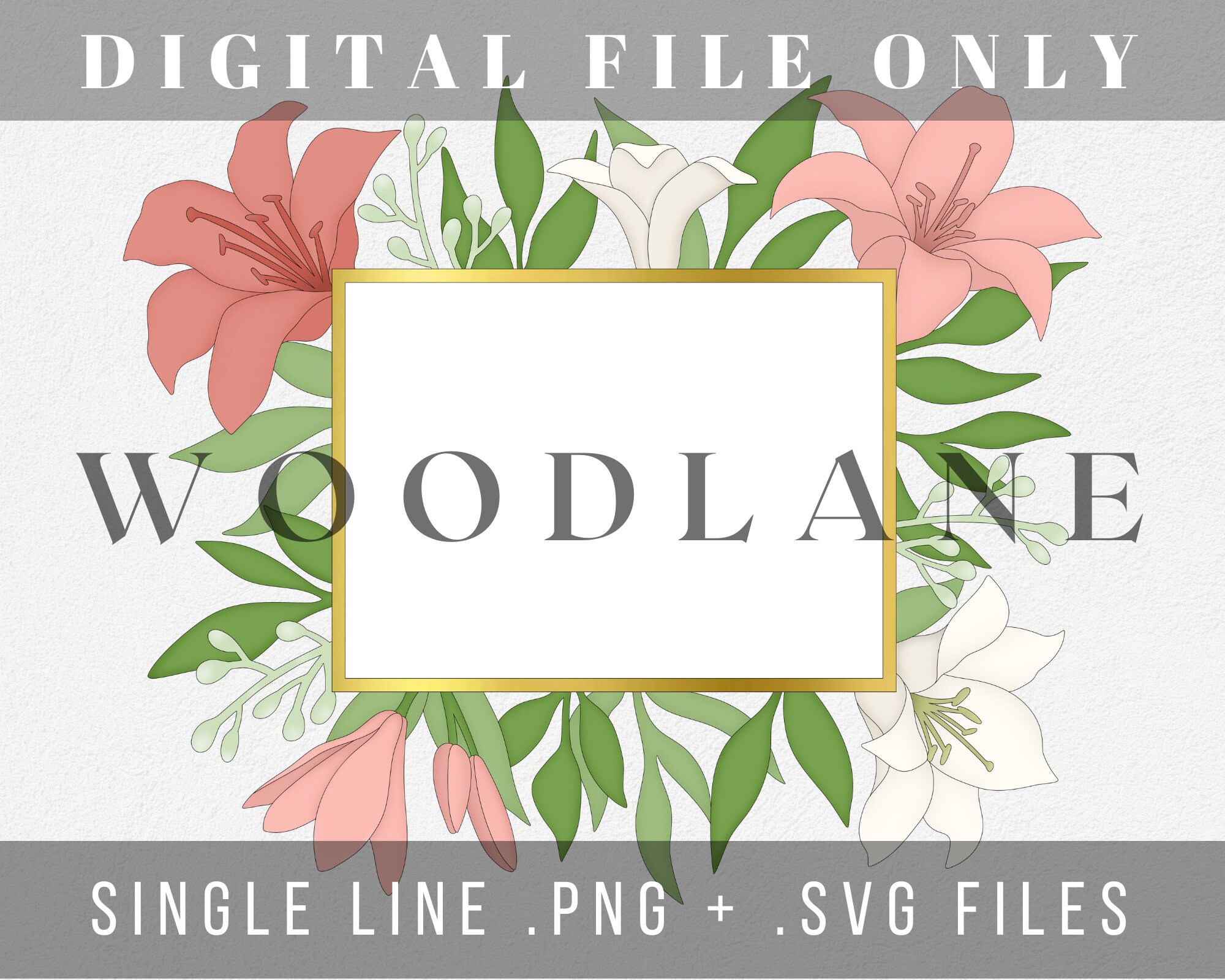 Lily Template Single Line Floral Border Scroll Saw - Etsy