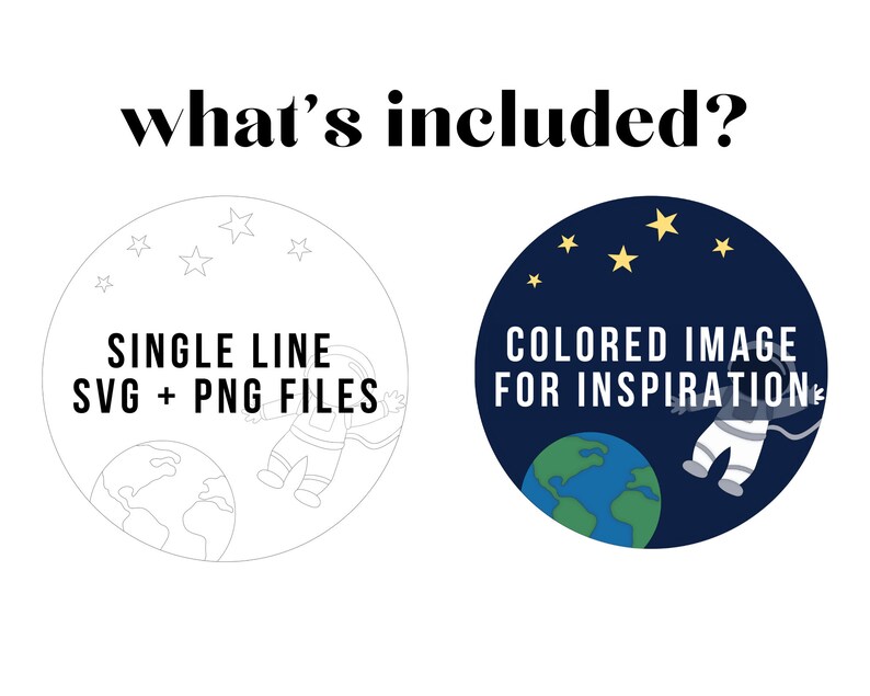 Astronaut Outer Space Round Template Single Line Laser File - Etsy