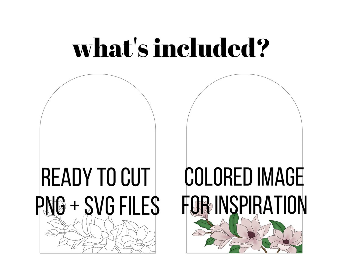 Magnolia Template Bundle Single Line Floral Round Magnolia - Etsy