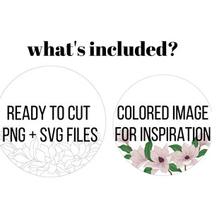 Magnolia Template Bundle Single Line Floral Round Magnolia Arched ...