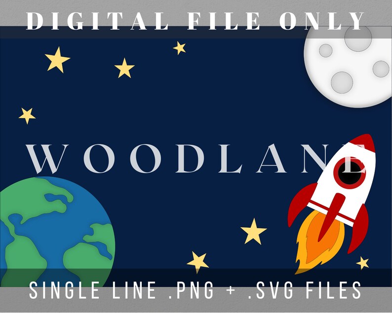 Outer Space Rocket Ship Template Single Line Laser File - Etsy