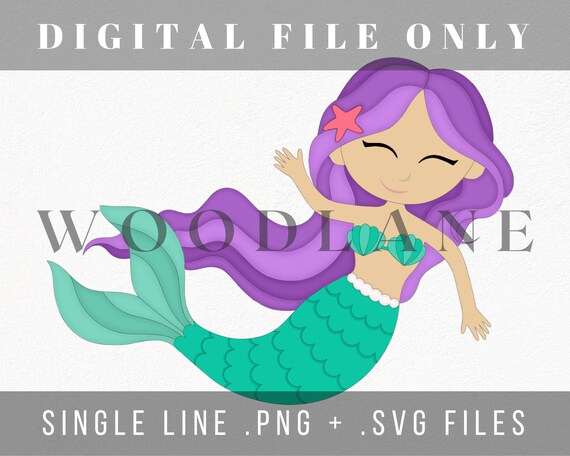 Audra Template Single Line Mermaid Single Line Mermaid - Etsy