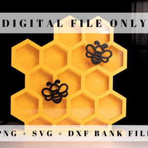 Honeycomb Piggy Bank Template Laser Cut Bank File Bee Bank File Single ...