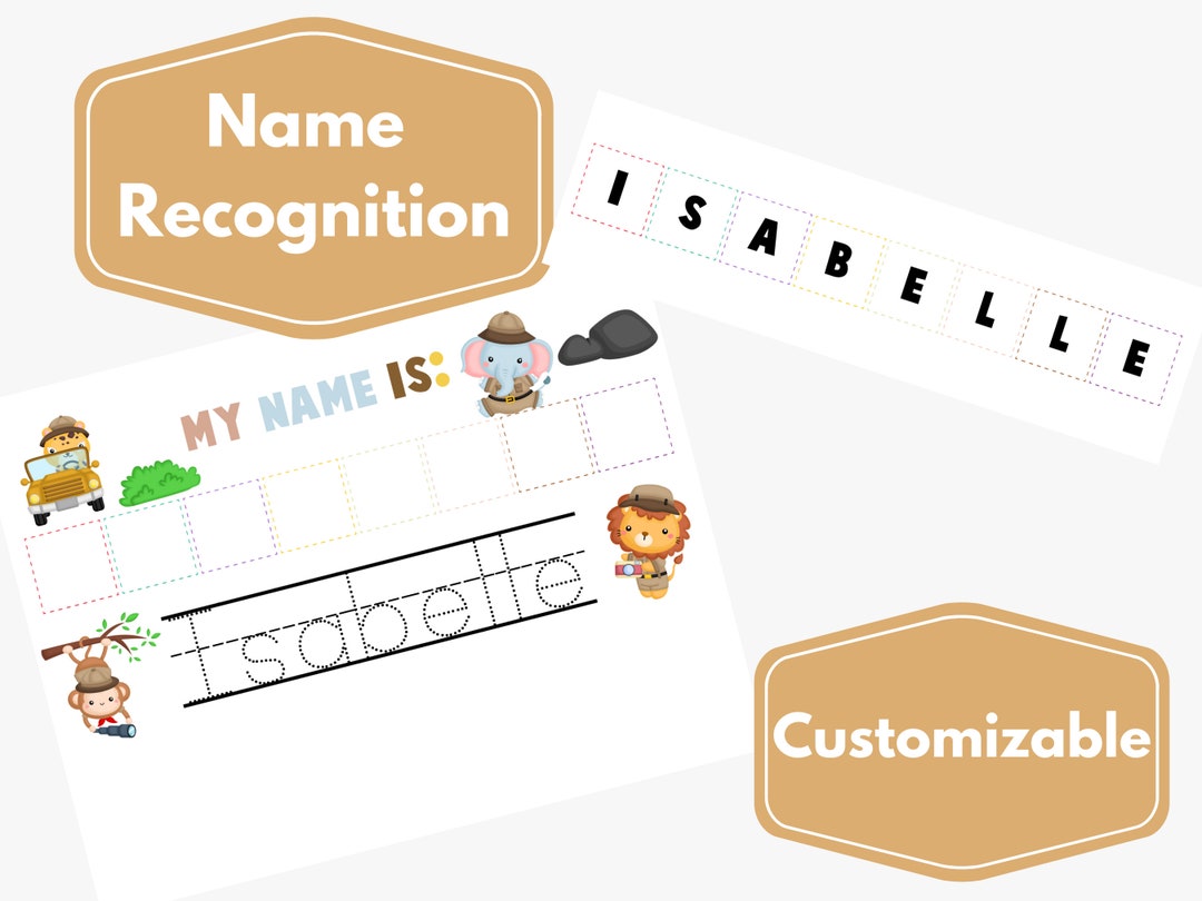 Safari Theme Name Recognition customizable Dry Erase Mat - Etsy