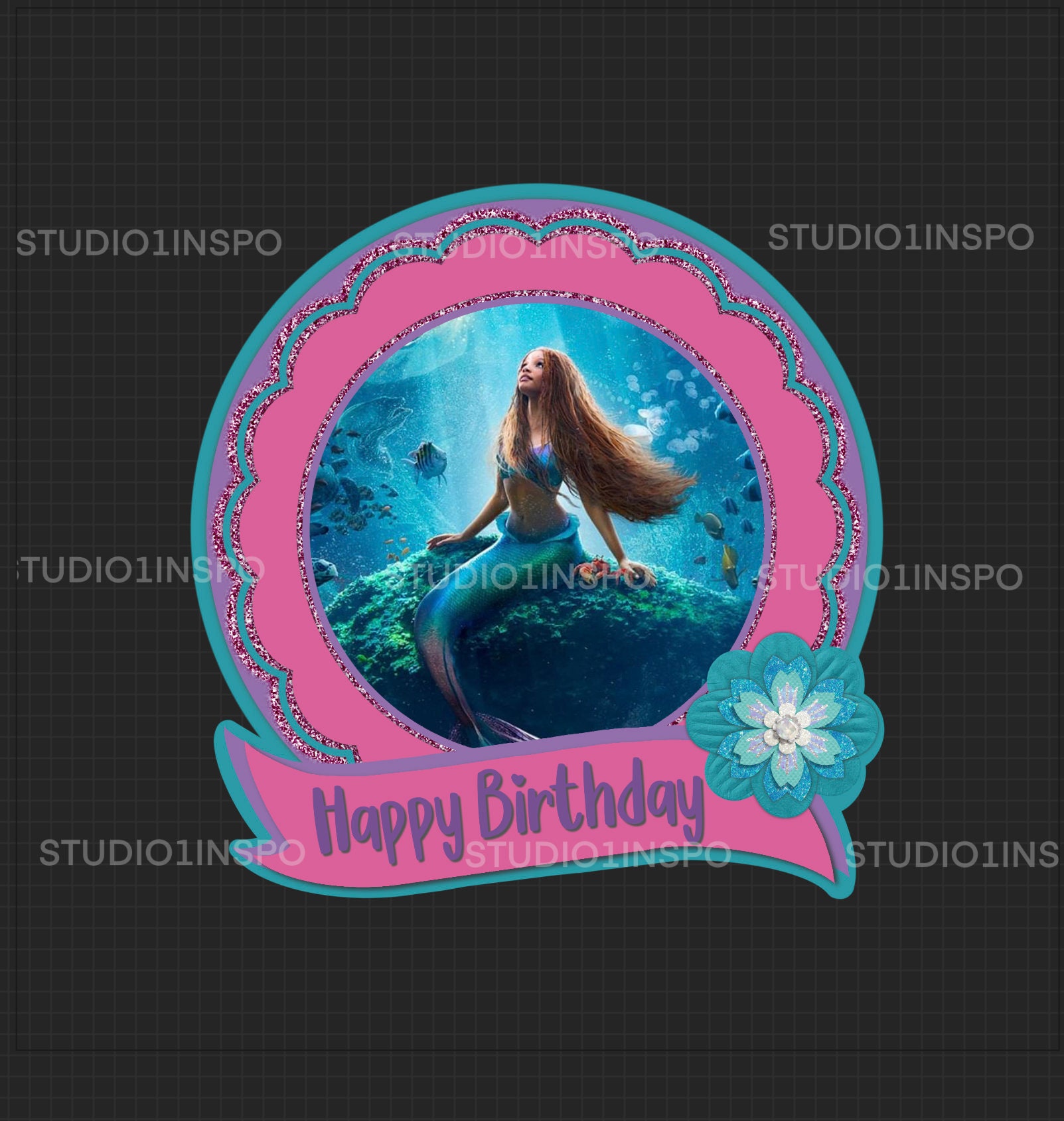 New Little Mermaid Cake Topper, Easy to Print - Etsy