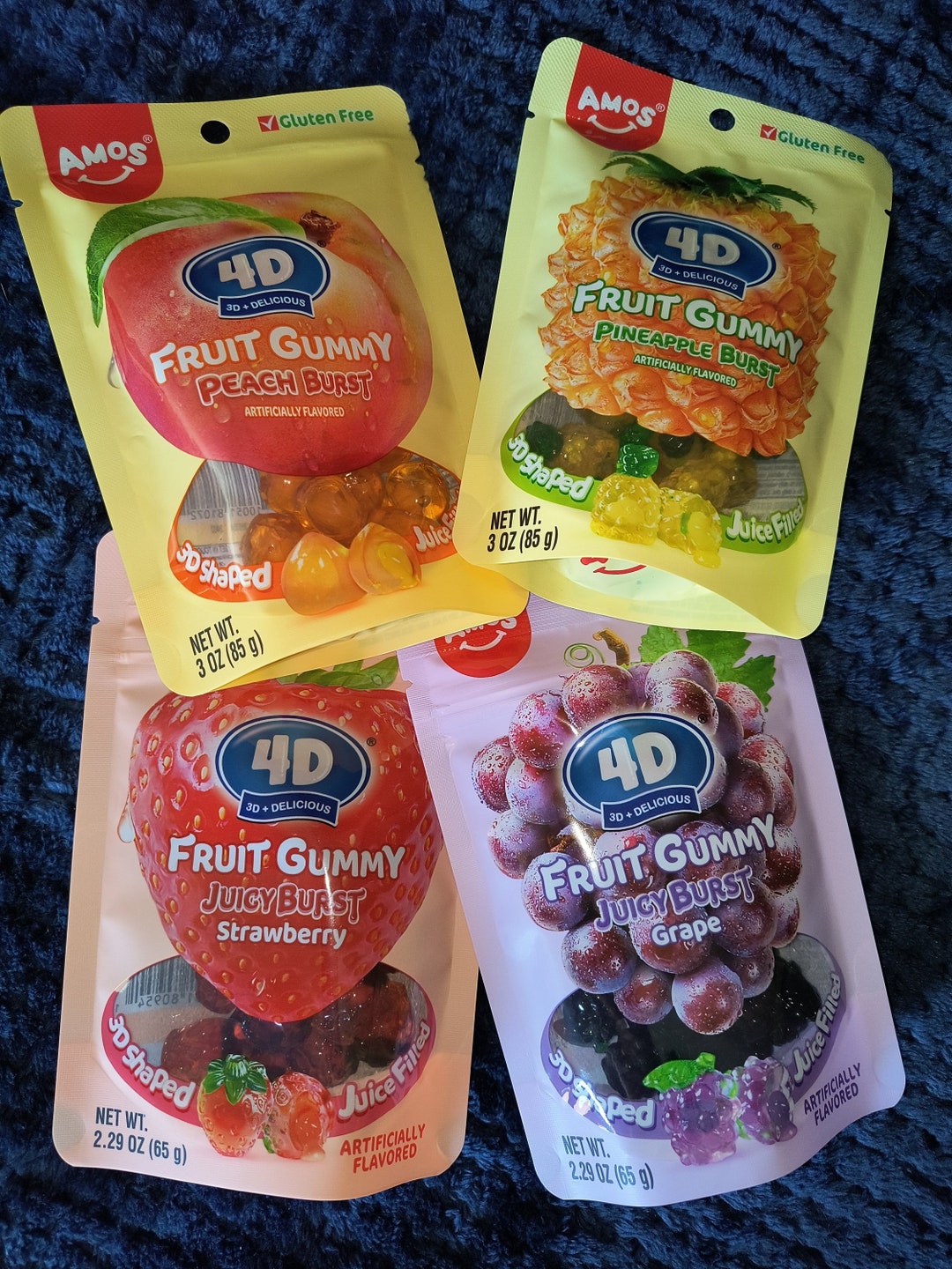 Amos 4D Fruit Gummy, Fruit Gummies Candy, Fruit Snacks. Choose Peach ...