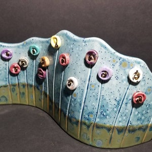 Unique Ceramic Floral Garden Sculpture. Handmade - Etsy