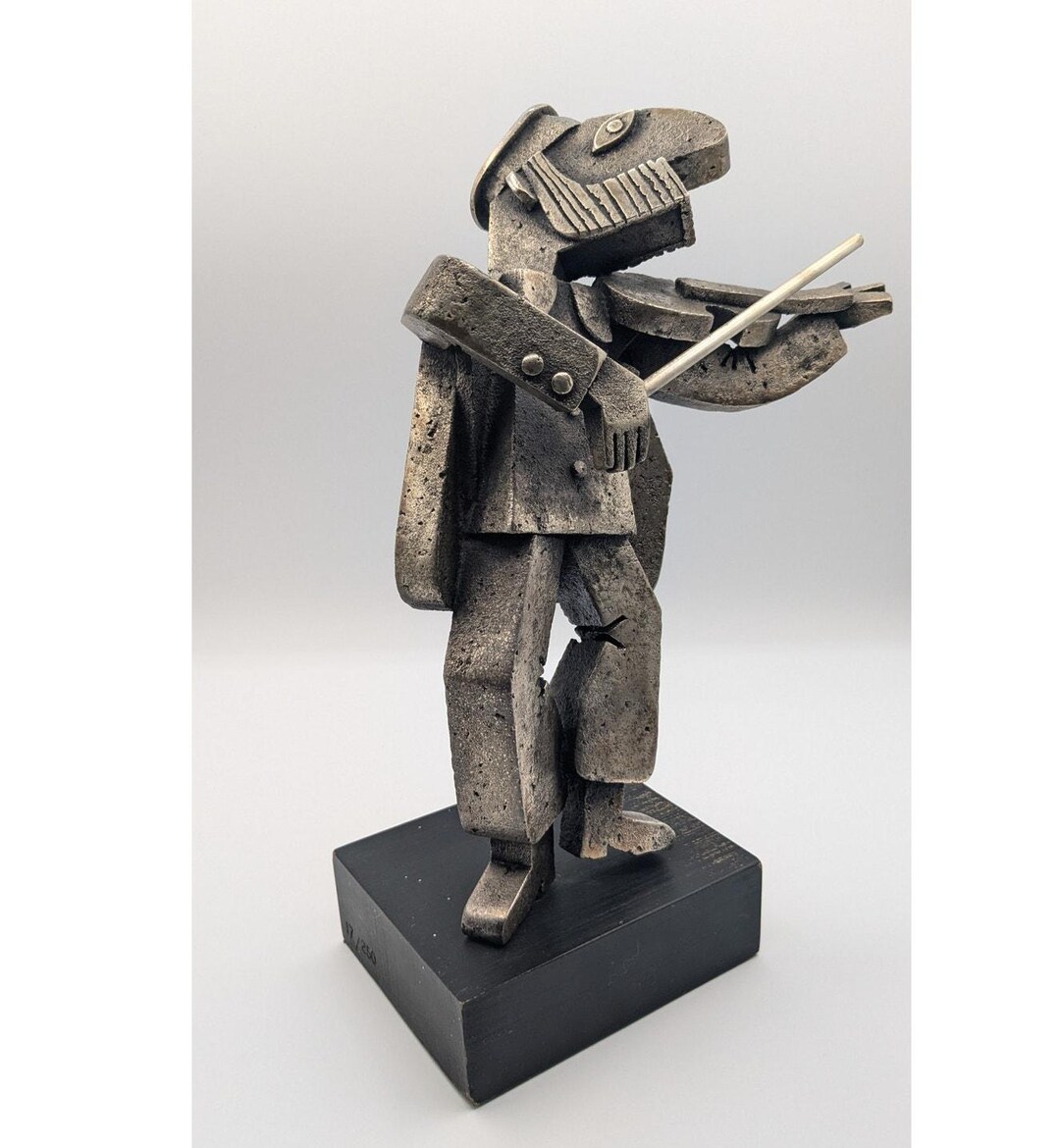 Vintage Frank Meisler Brutalist/cubist Fiddler 12.5" Sculpture. 17/250 ...