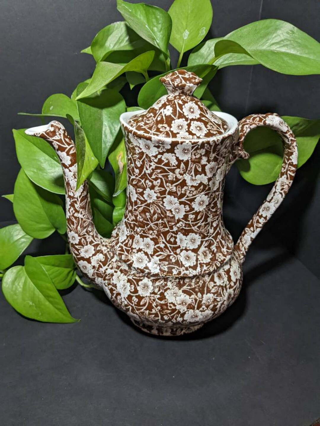 Royal Staffordshire Crownford Brown Calico Tea Pot W/lid Vintage ...