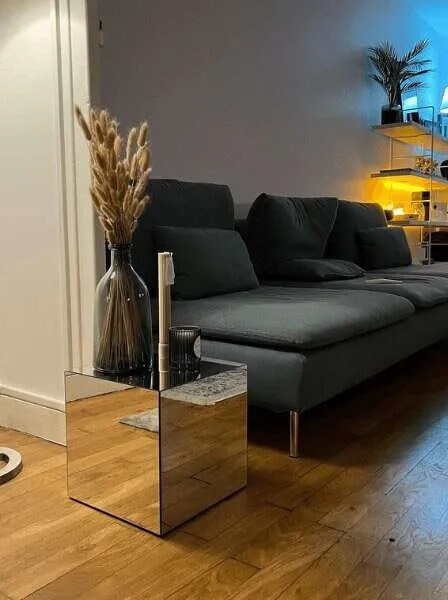 Mirror Glass Cube Table - Etsy