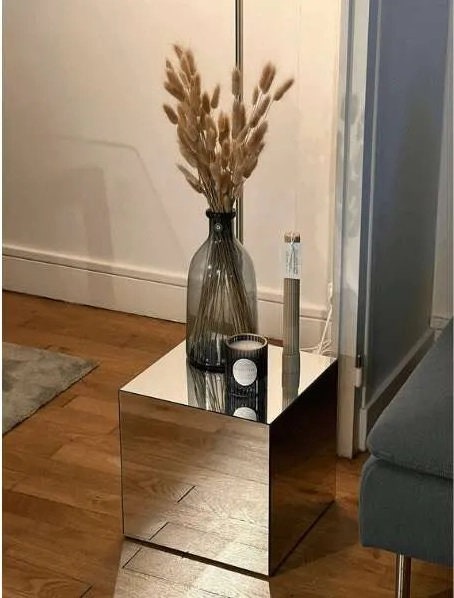 Mirror Glass Cube Table - Etsy