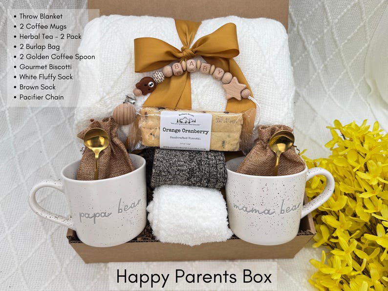 New Parents Gift Box, Deluxe New Mom & Baby Basket for Women After ...
