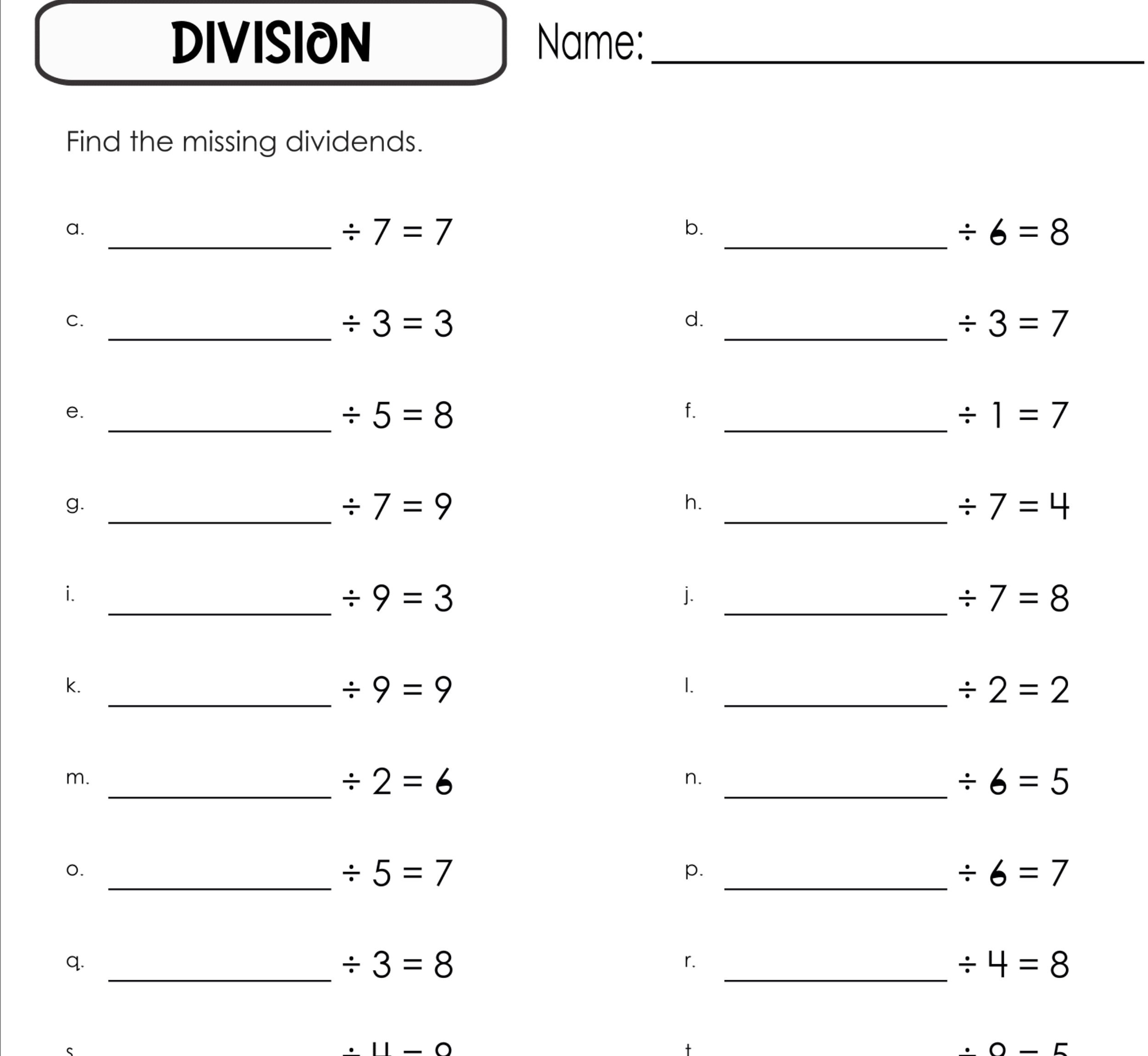 3rd Grade Division Multiplication Packet. Third Grade Math Worksheets ...