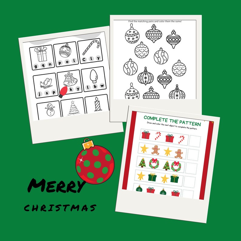 Christmas Activity Worksheets. Pre-school-kindergarten. Homeschooling ...