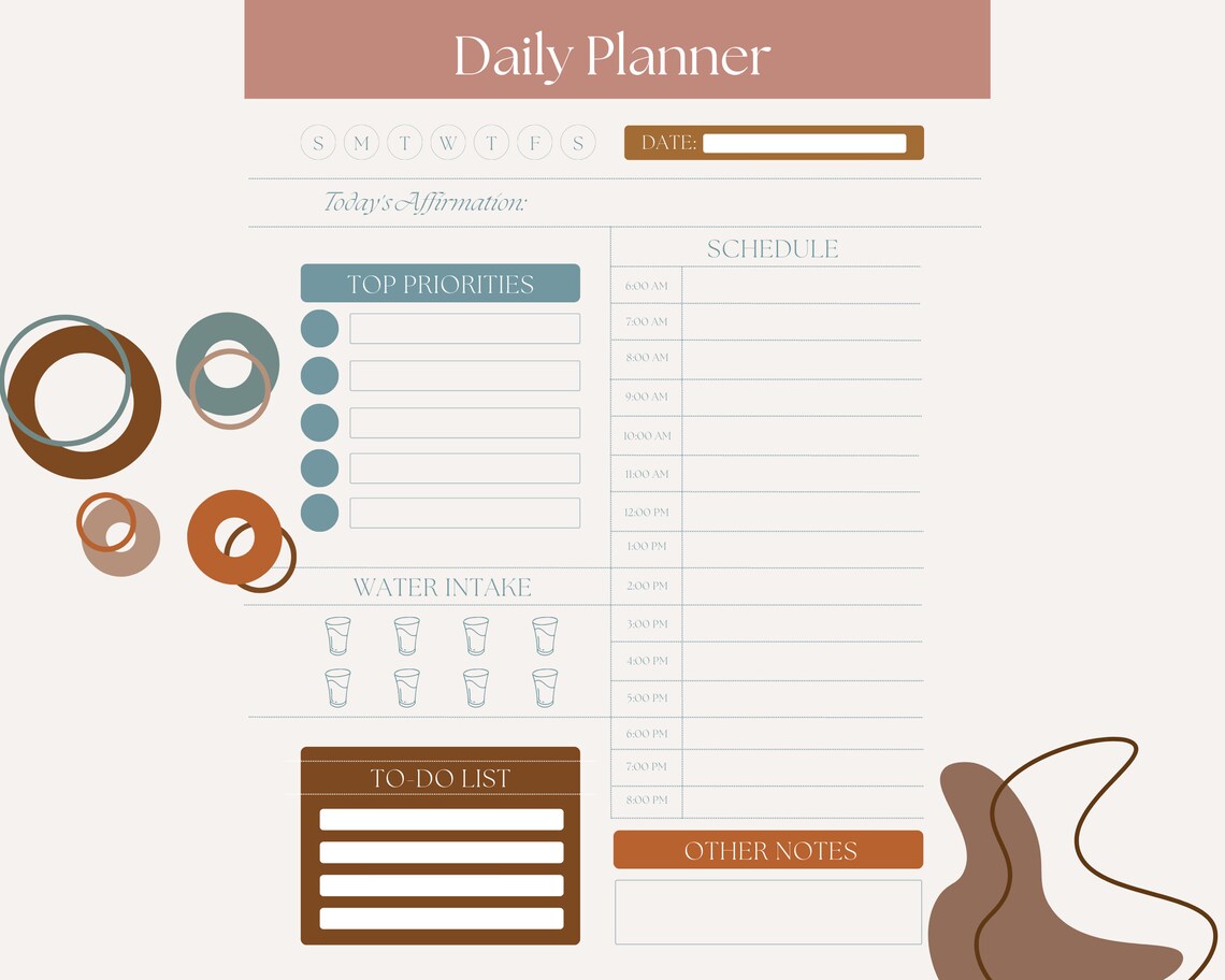 Printable BOHO Weekly Planner Pages Undated Planner Printable. Includes ...
