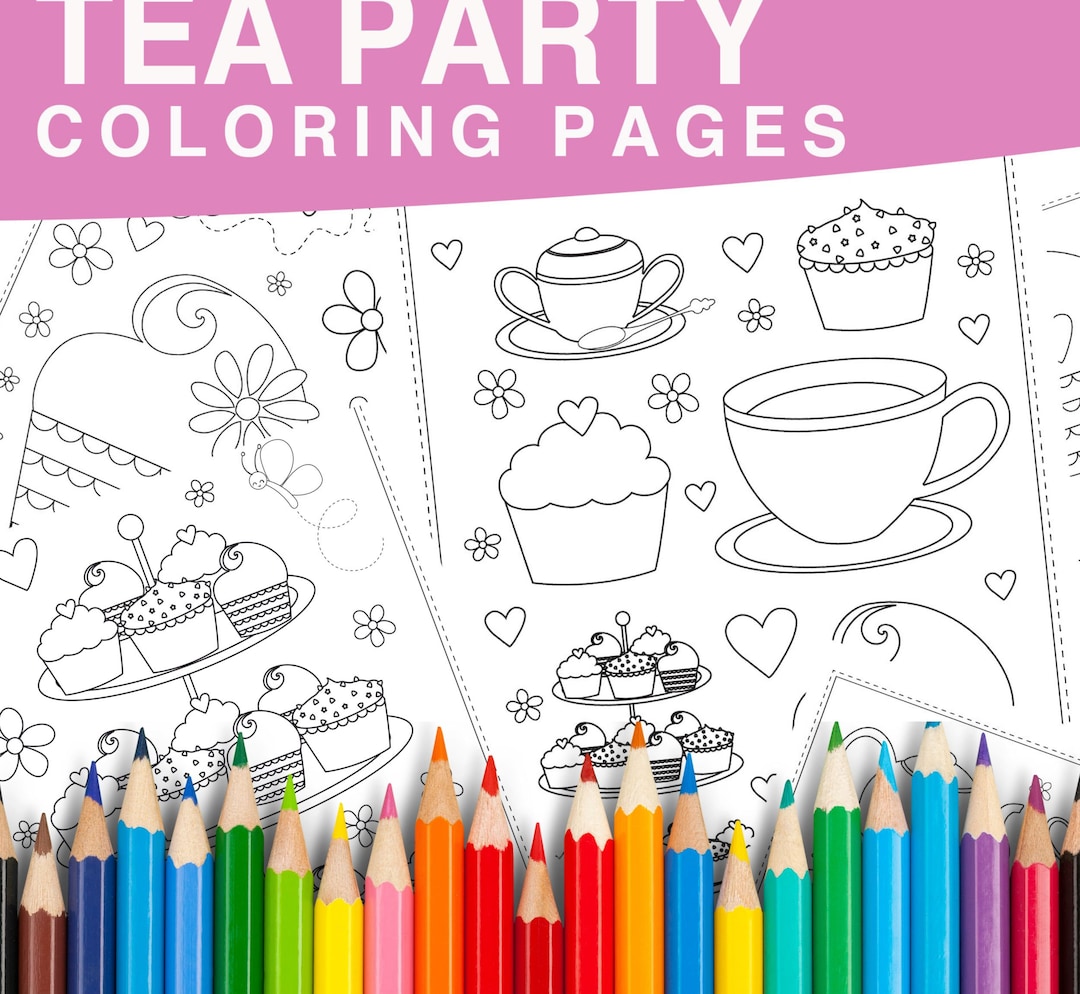 Tea Party Coloring Pages. Heart Coloring Pages. Cupcake Coloring Pages ...