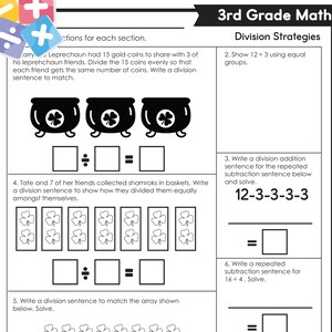 3rd Grade Division Multiplication Packet. Third Grade Math Worksheets ...