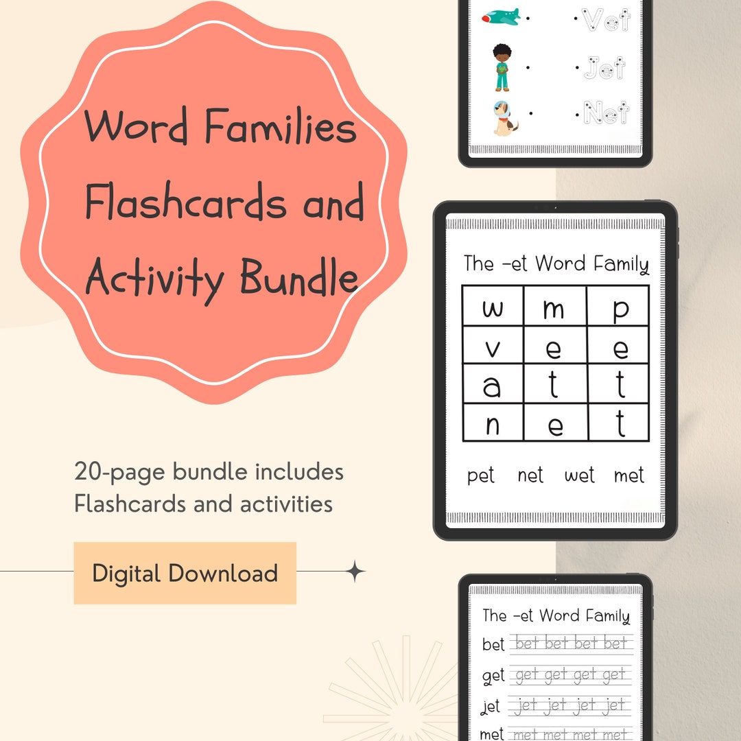 Word Families Flashcards and Activities Bundle. Emerging Readers and ...