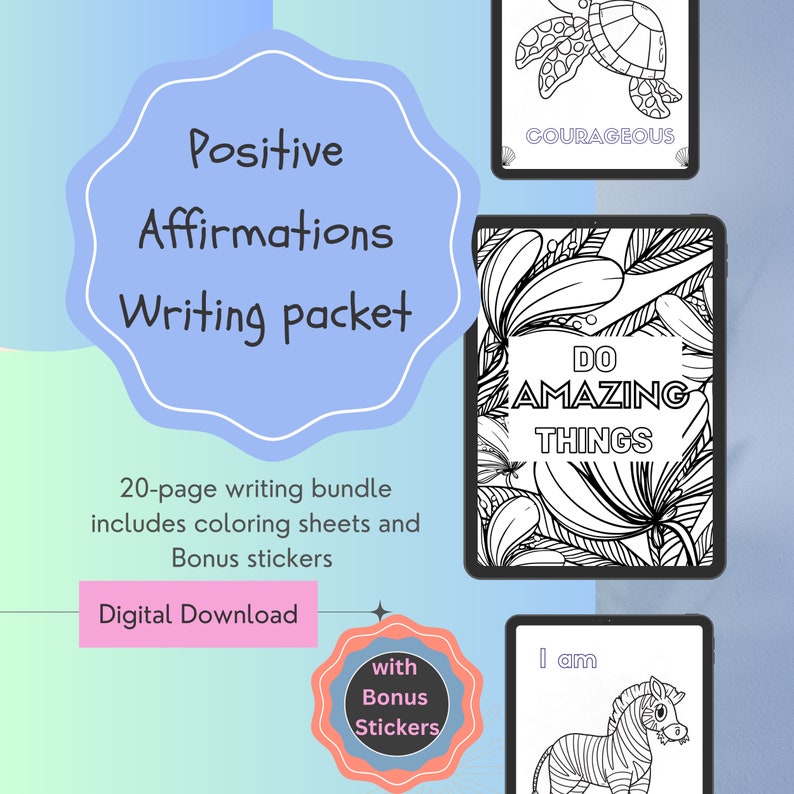 Positive Affirmation Writing Practice for Kids. Emerging Readers and ...