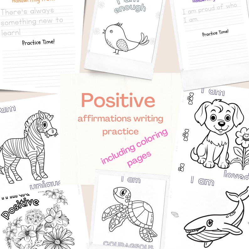 Positive Affirmation Writing Practice for Kids. Emerging Readers and ...