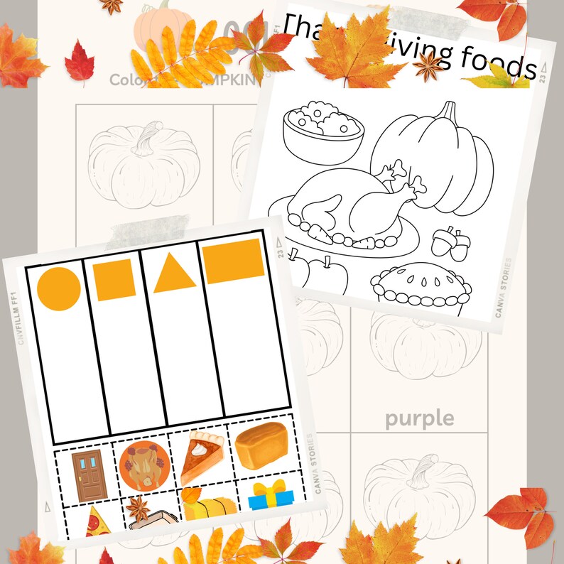 Thanksgiving Activity Worksheets for Pre-k - Kindergarten. Preschool ...