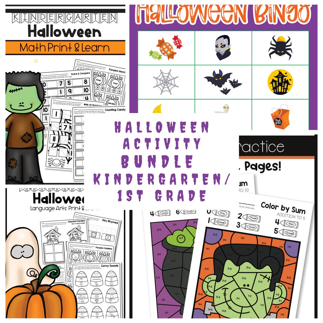 Halloween Math & ELA Activity Bundle: Kindergarten-first Grade (digital ...