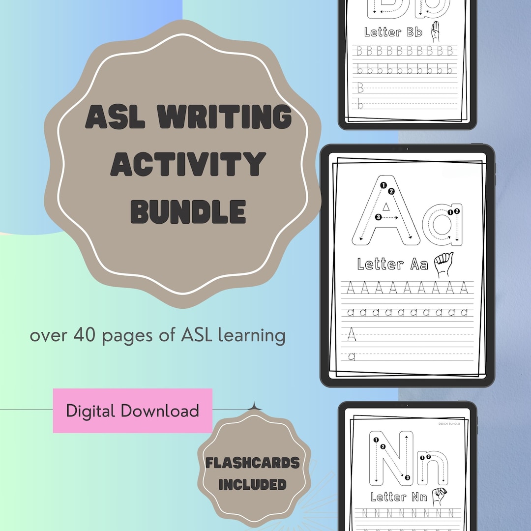 American Sign Language (ASL) Writing Bundle for Kids. ASL Writing ...