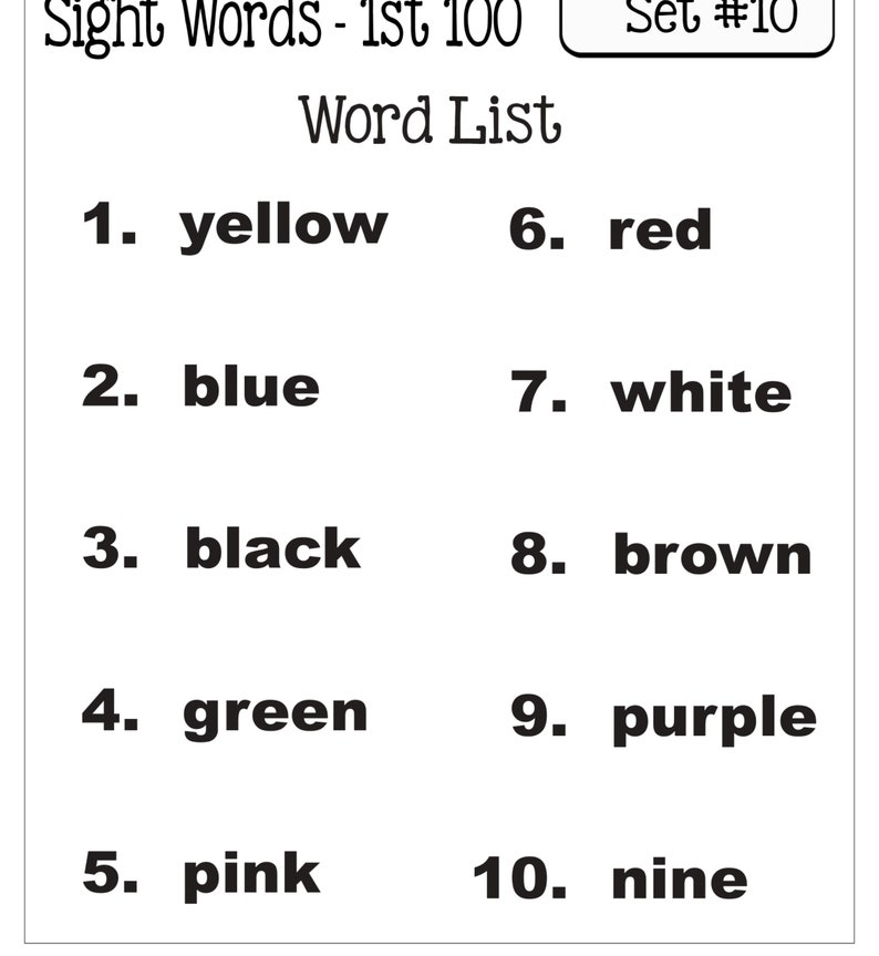First 100 Sight Words Activity Bundle. Kindergarten, First Grade ...