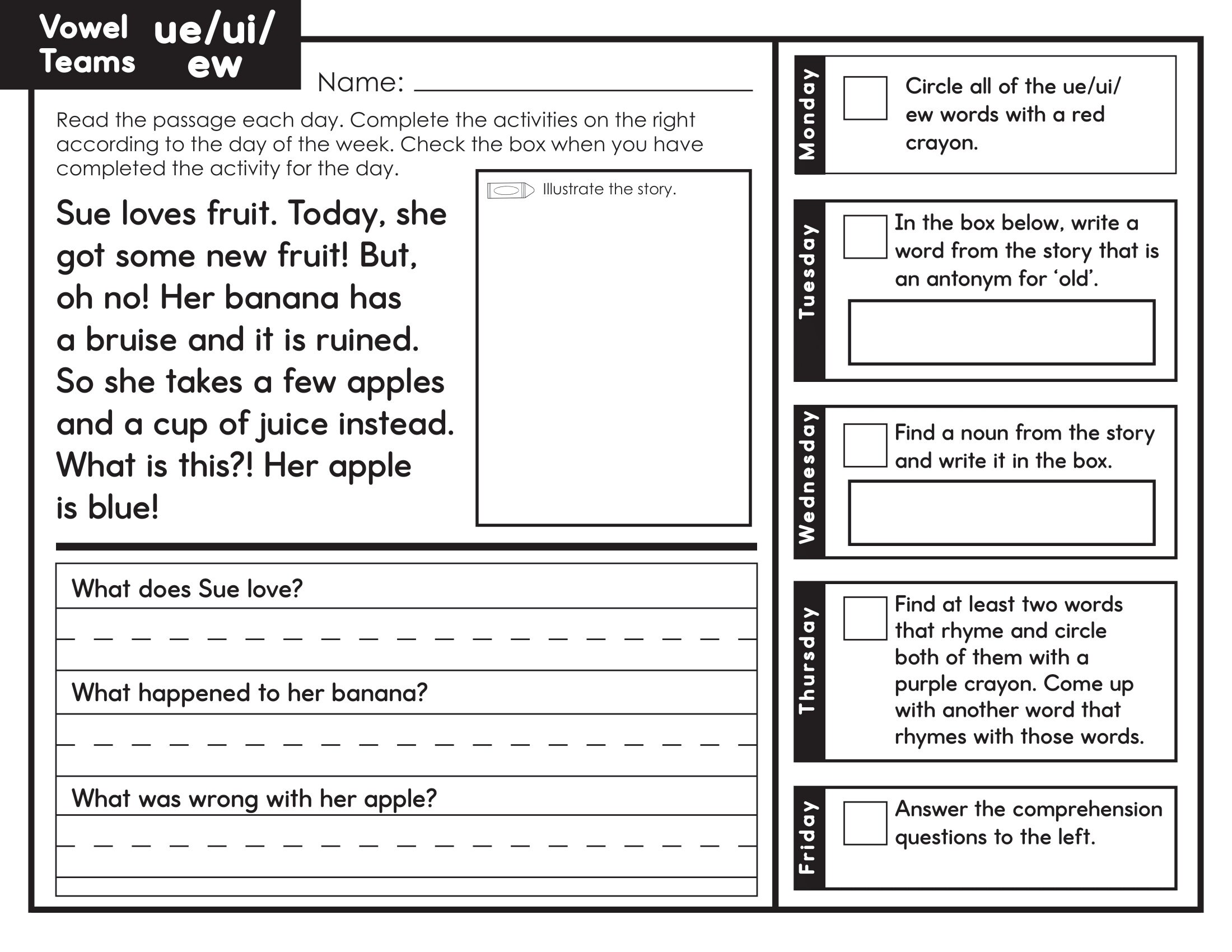 First Grade Reading Readiness Packet.reading Comprehension. ELA Packet ...