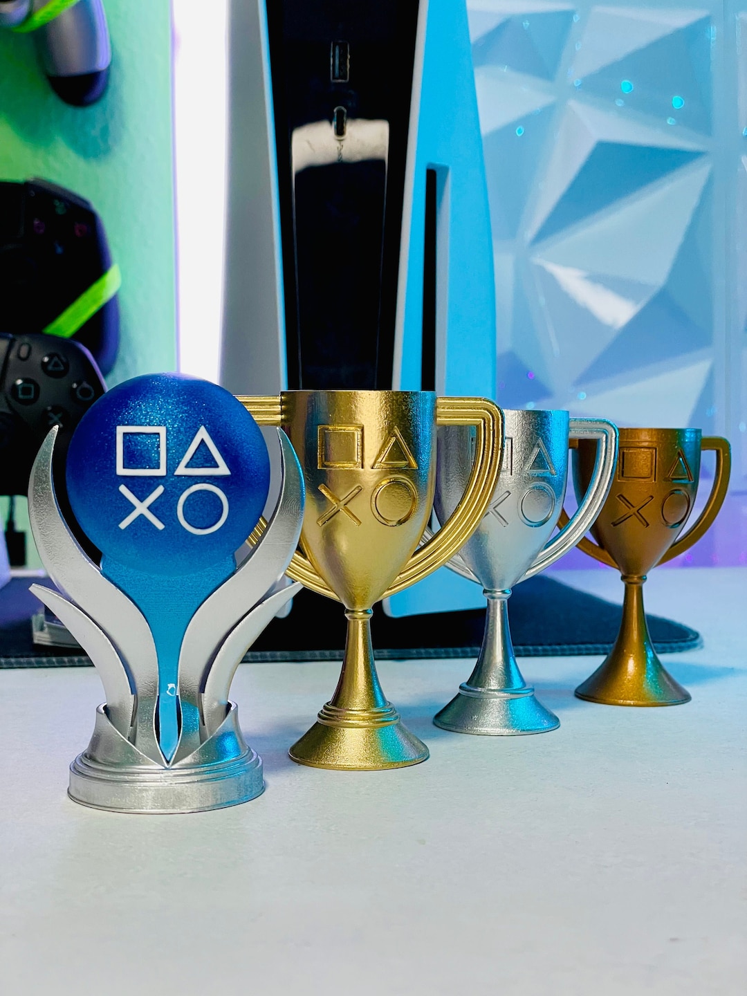 PSN Trophies Ps5 Trophy | Collectible Replicas | Handmade Nerdy ...