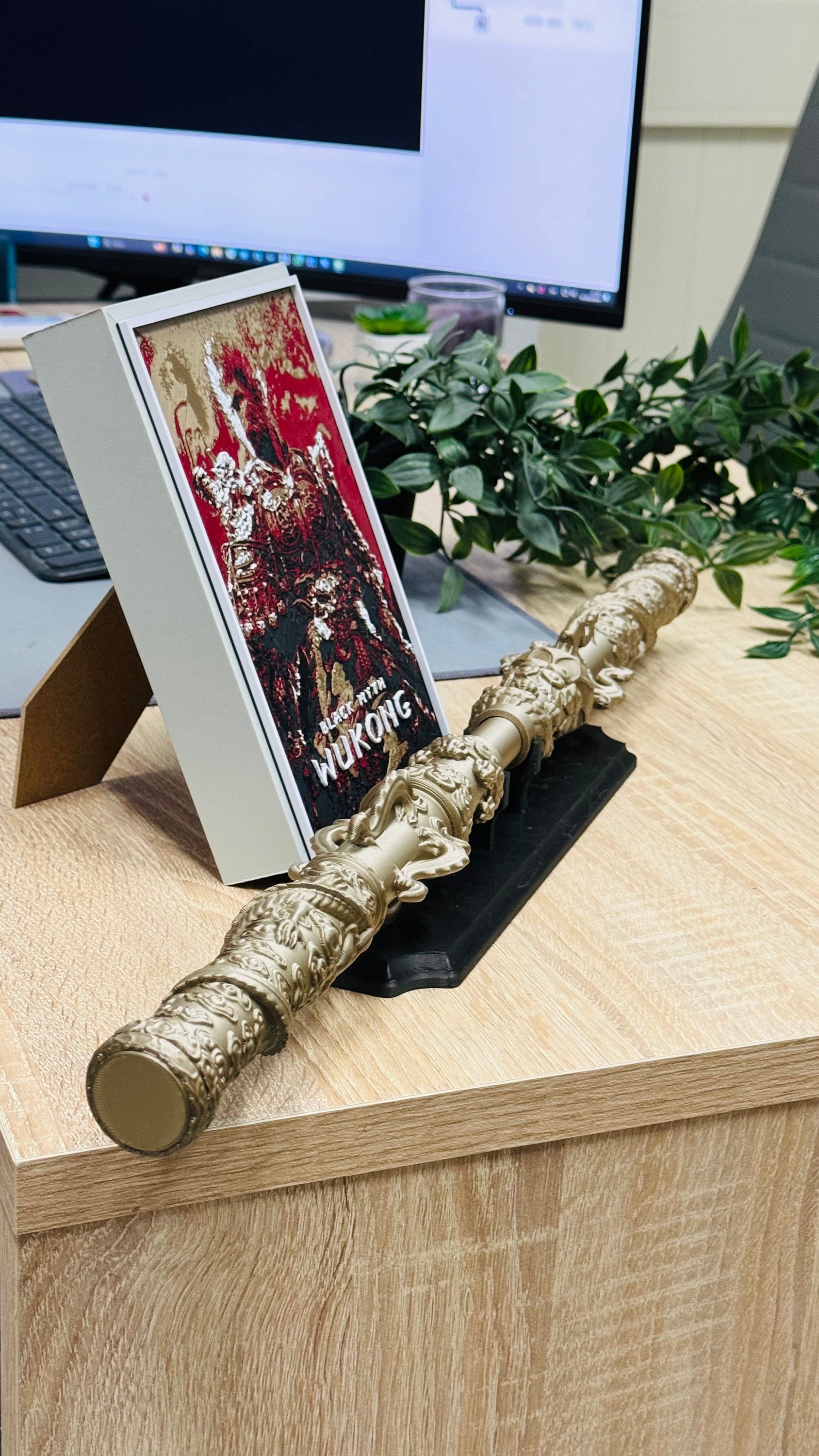 Black Myth Wukong Jinguban Stick Fan Art Inspired 90cm Extendable - Etsy