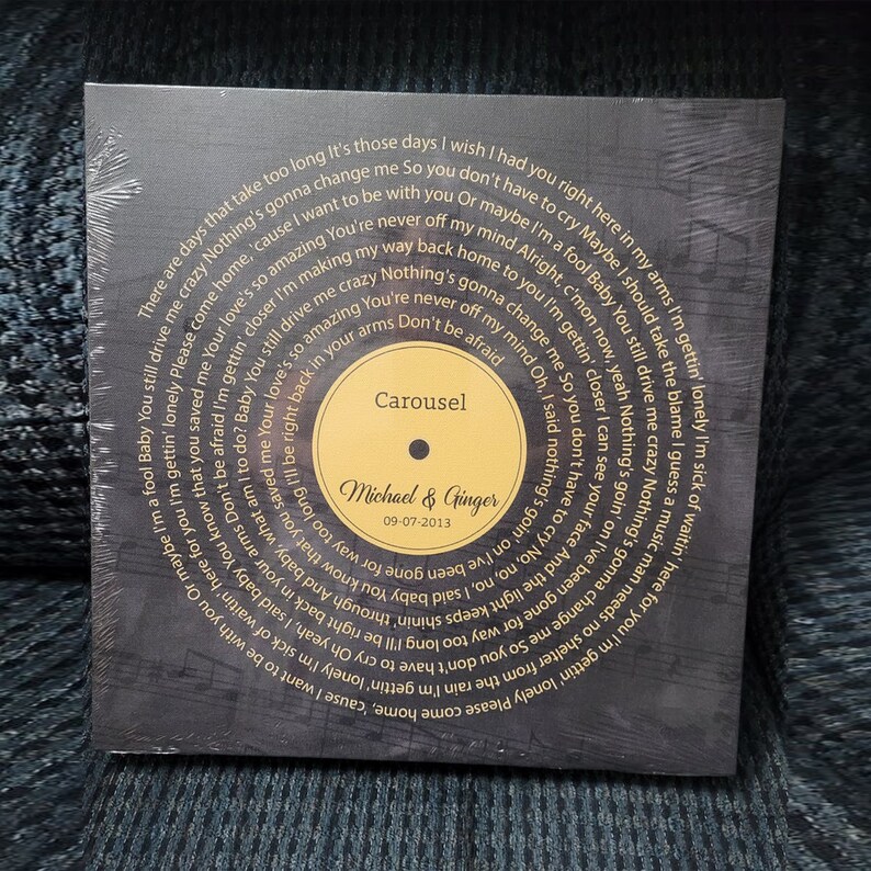 Custom Song Lyrics Wall Art Wedding Anniversary Gift First - Etsy