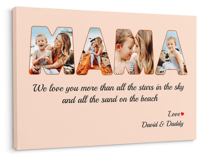 Custom MAMA Photo Collage, MAMA Photo Frame, Personalized Mama Frame ...